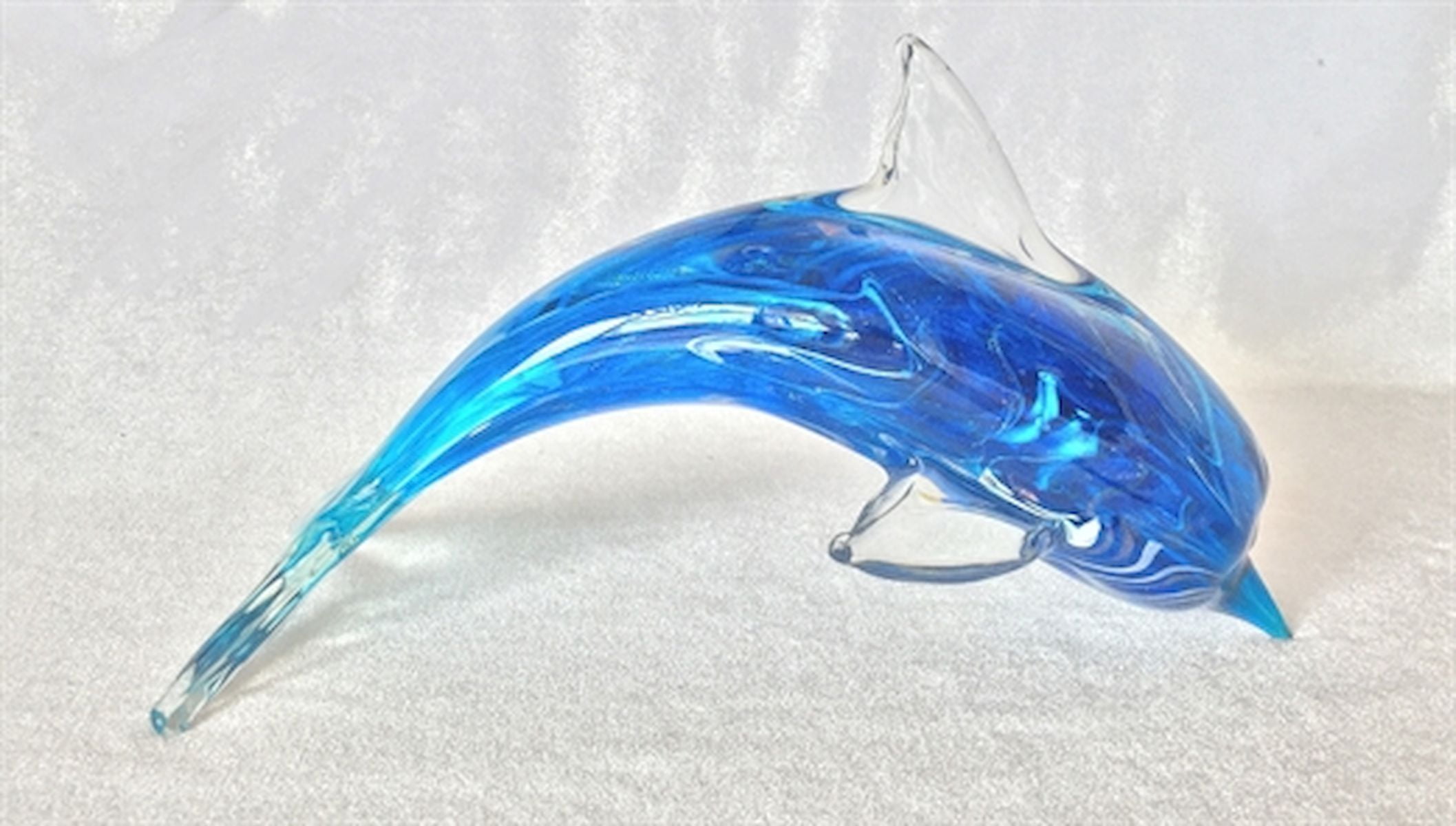 Blue With Clear Fins Handmade Glass Dolphin Figurine - Walmart.com