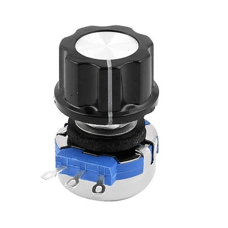 B22K 22K Ohm 3 Terminal Single Linear Rotary Taper Potentiometer w Knob ...