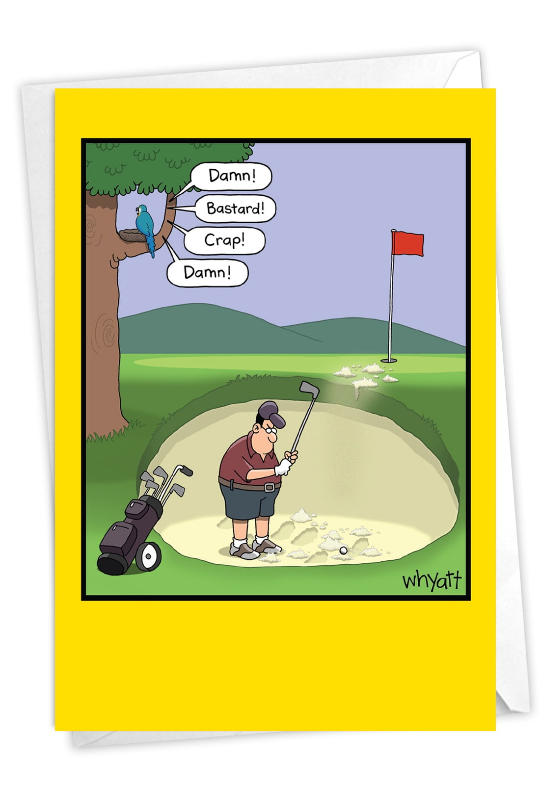 Funny Golf Birthday Card With Envelope Golfing Cartoon Greeting Funny Golf Birthday Card With Envelope Golfing Cartoon Greeting