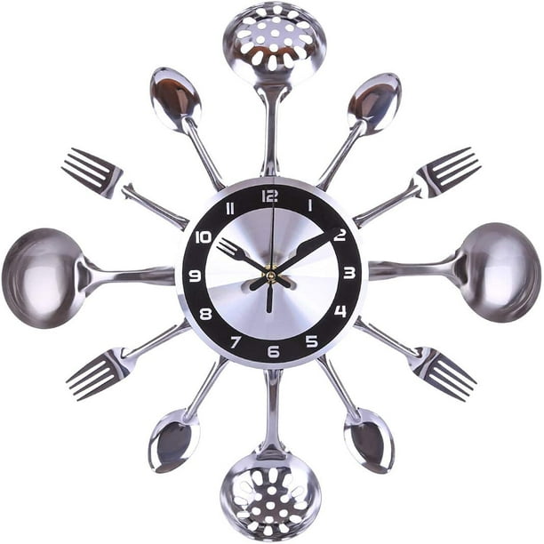 Spoon Fork Cutlery Kitchen Wall Clock, Wall Clocks for Kitchens ...