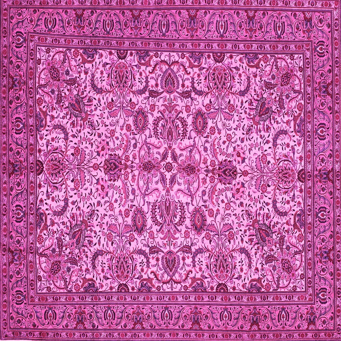 Ahgly Company Indoor Square Persian Pink Traditional Area Rugs, 6 ...