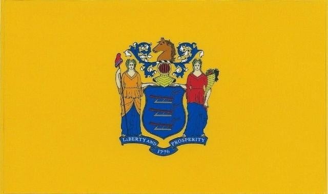 5in x 3in New Jersey State Flag Bumper Sticker Decal Car Window ...