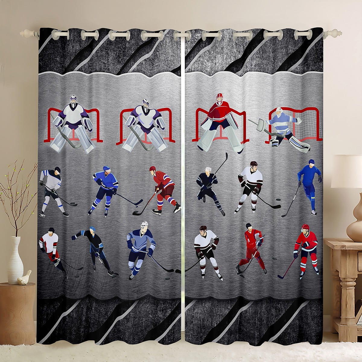 Click here for Erosebridal Ice Hockey Theme Curtains For Living R... prices