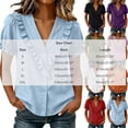 hlysgo Women's Cotton Blend Tops Ruffled Trim Surround V Neck Blouse ...