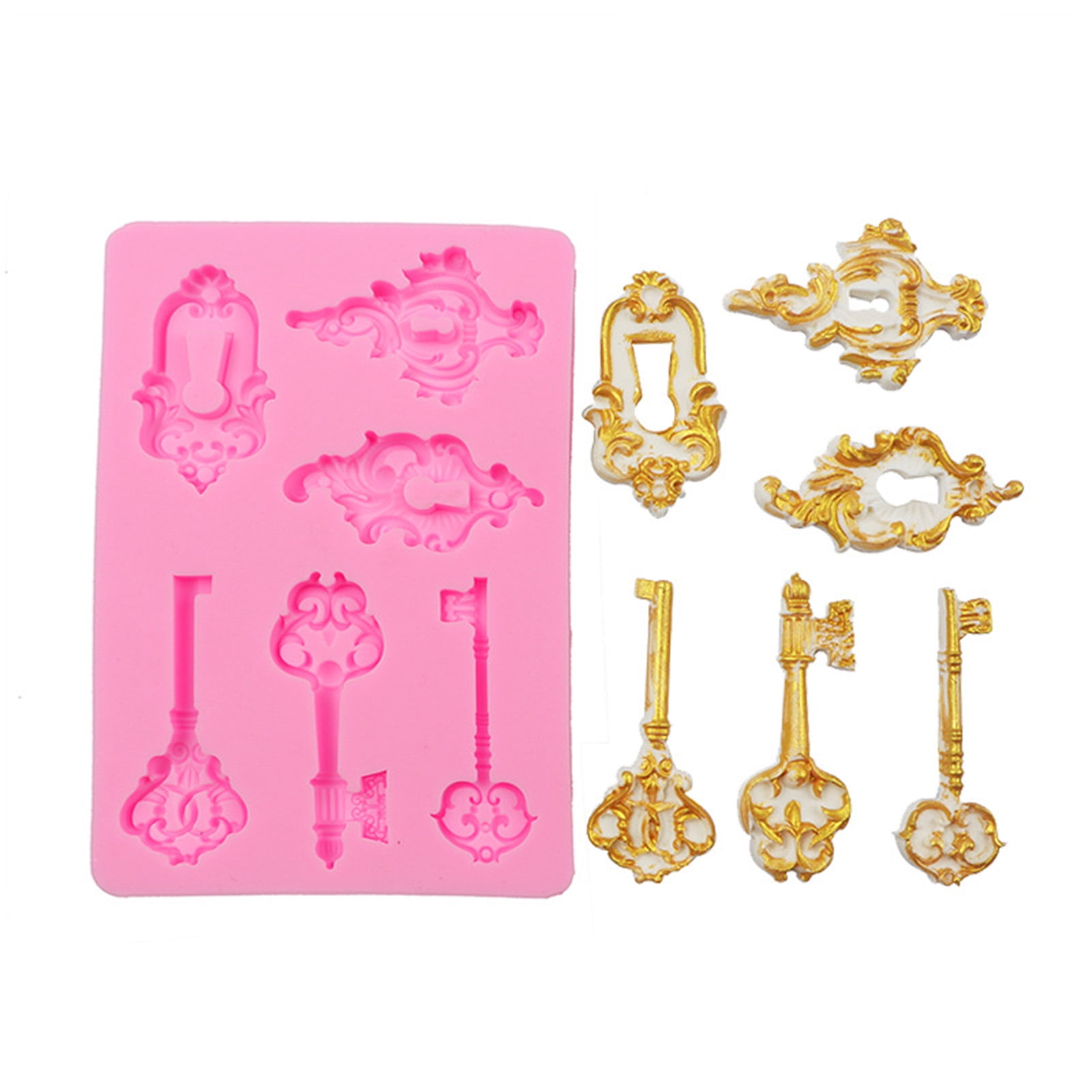 Vintage Key Cake Fondant Mold - Keyhole Silicone Mold for Cake ...