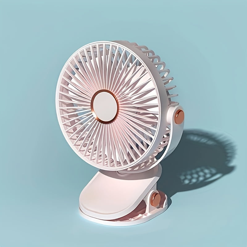 Clip On Fan 5 Speed Fan USB Desk Fan Rechargeable Fan Lightweight ...