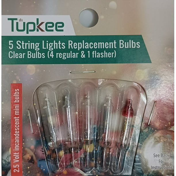 Tupkee Christmas Lights Replacement Bulbs 2.5-Volt Clear Warm ...