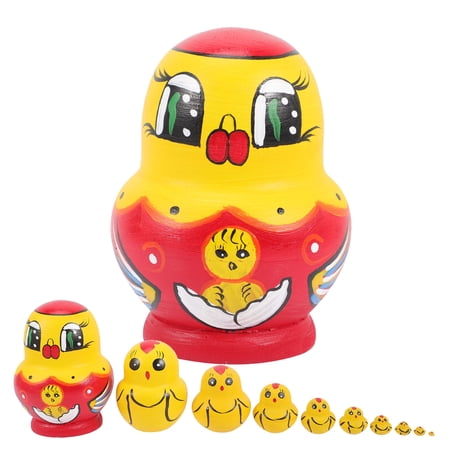 1 Set Chicken Nesting Toys Easter Stacking Dolls Cartoon Chicken Dolls ...