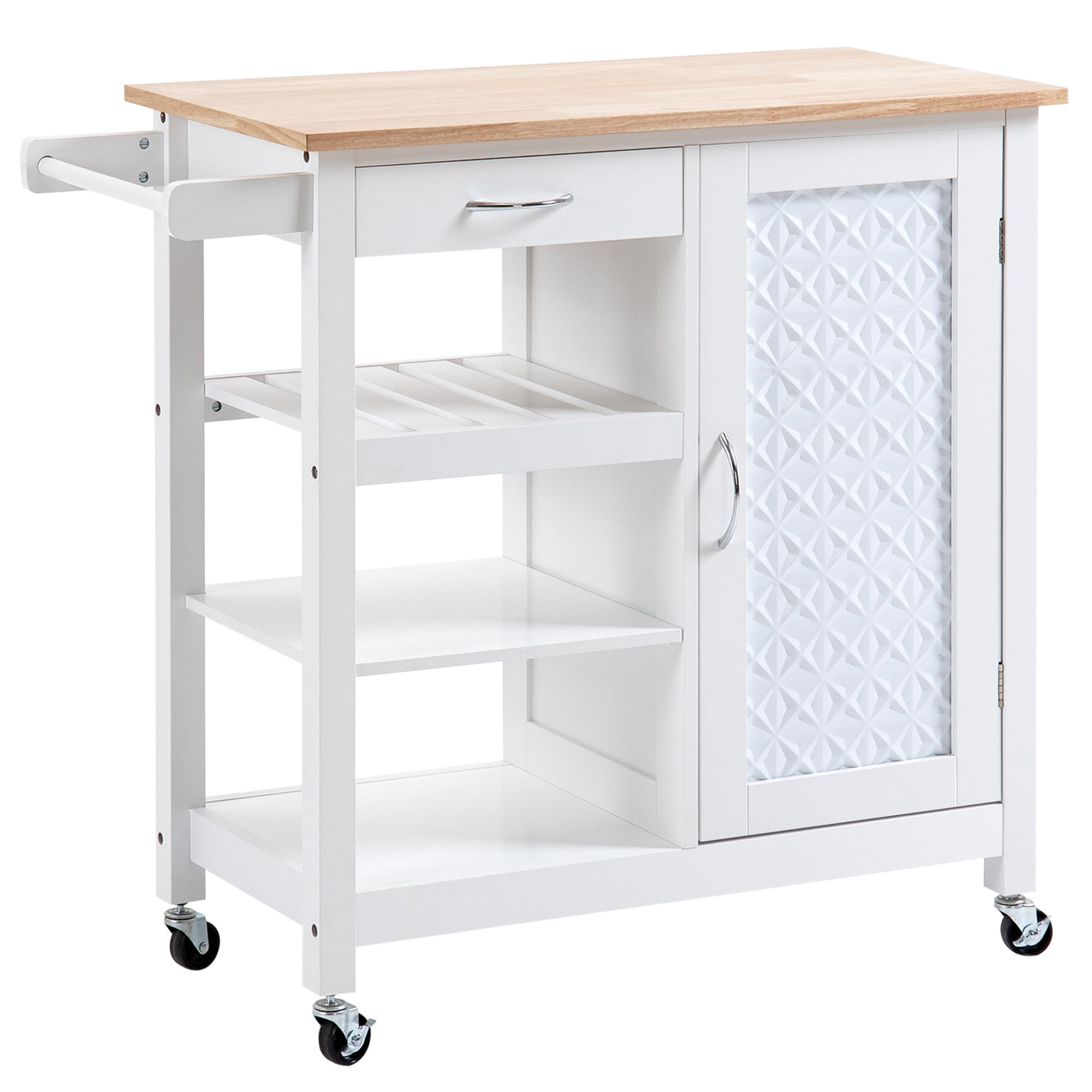 Click here for Homcom Kitchen Cart On Wheels With Embossed Door P... prices