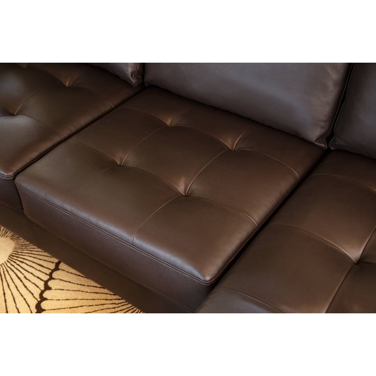 Abbyson Living Alessio Brown Leather Room Sofa Set Baci Living Room