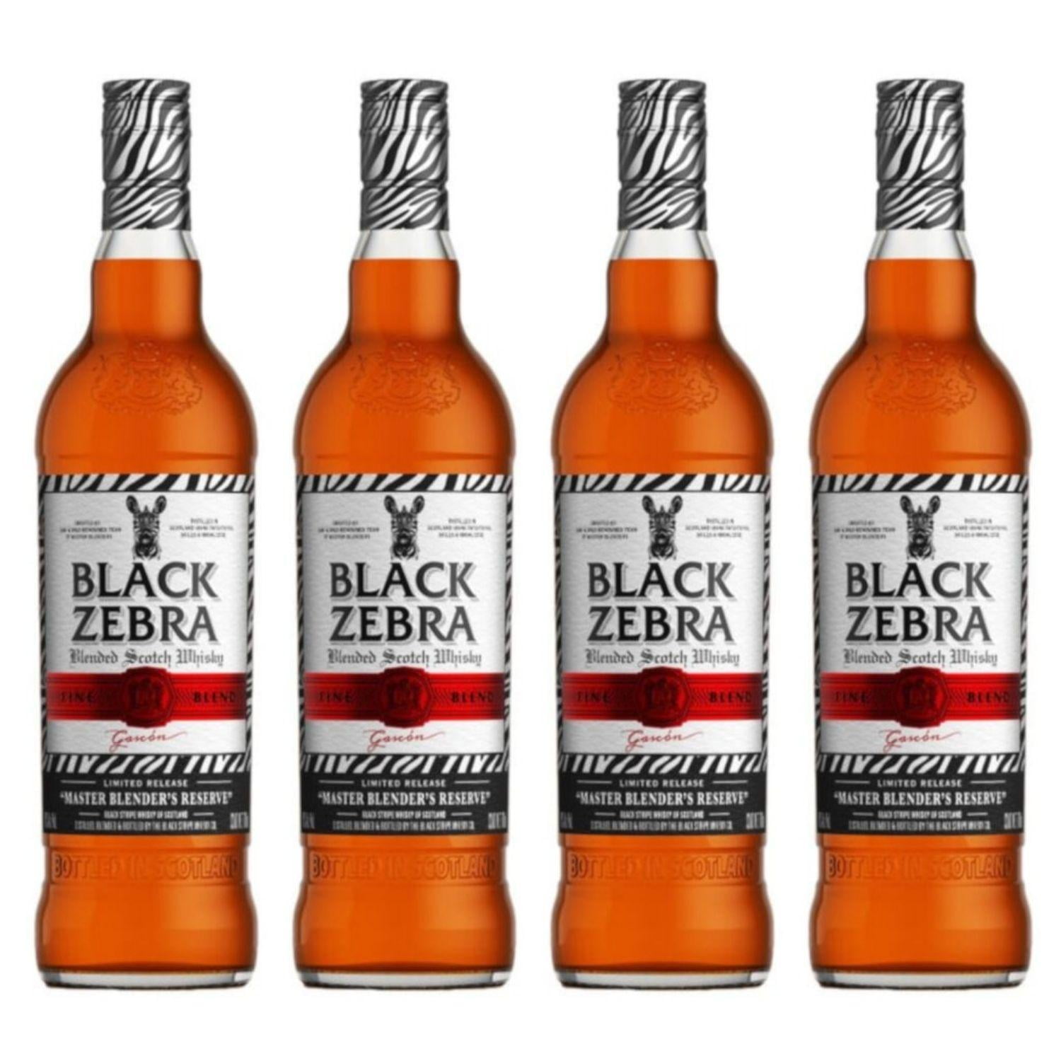 Pack de 4 Whisky Black Zebra Master 700 ml Black Zebra Zebra Master ...