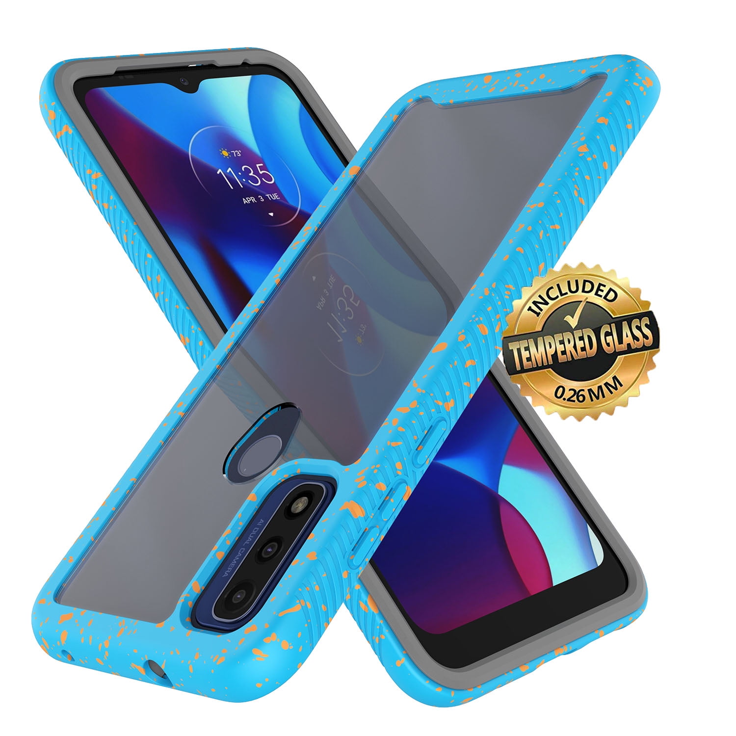 Sturdy Clear Case for Motorola Moto G Pure 2021, EBIZCITY Full Body ...