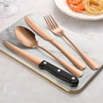 Rose Gold 24 PCS Flatware Sets With Steak Knives Service For 4 Person ...