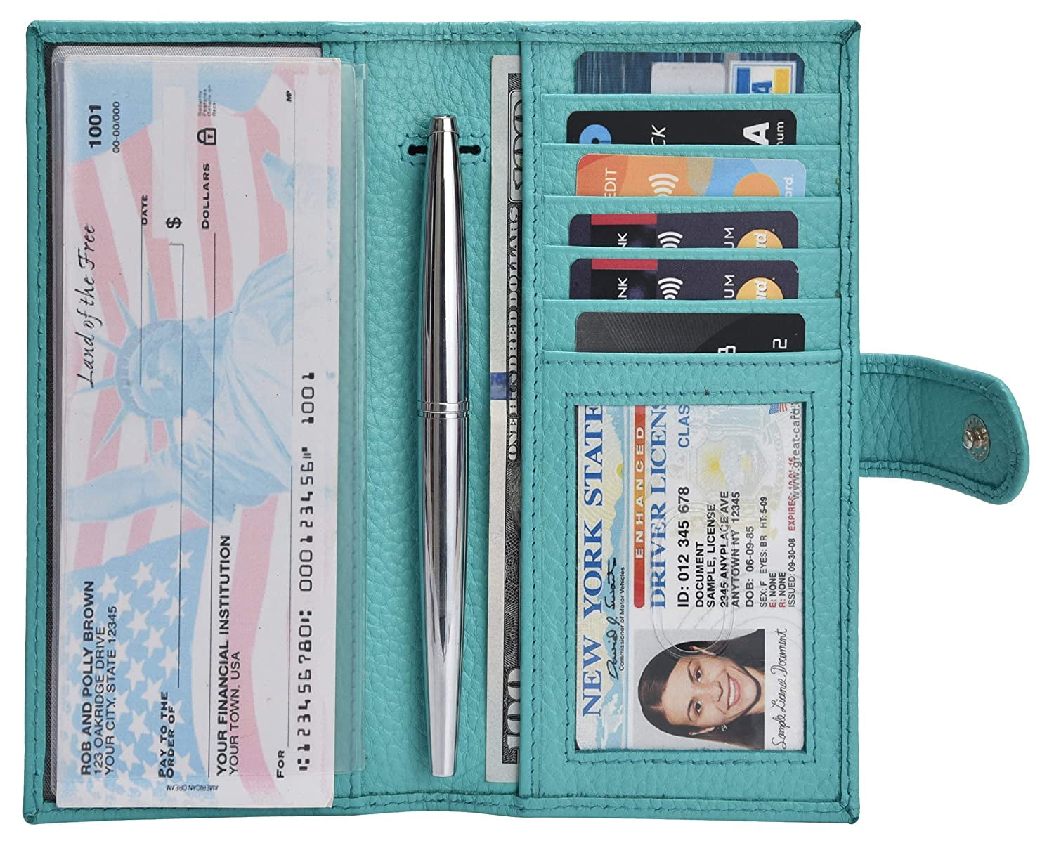Checkbook Covers for Men and Women - Leather RFID Blocking Standard ...