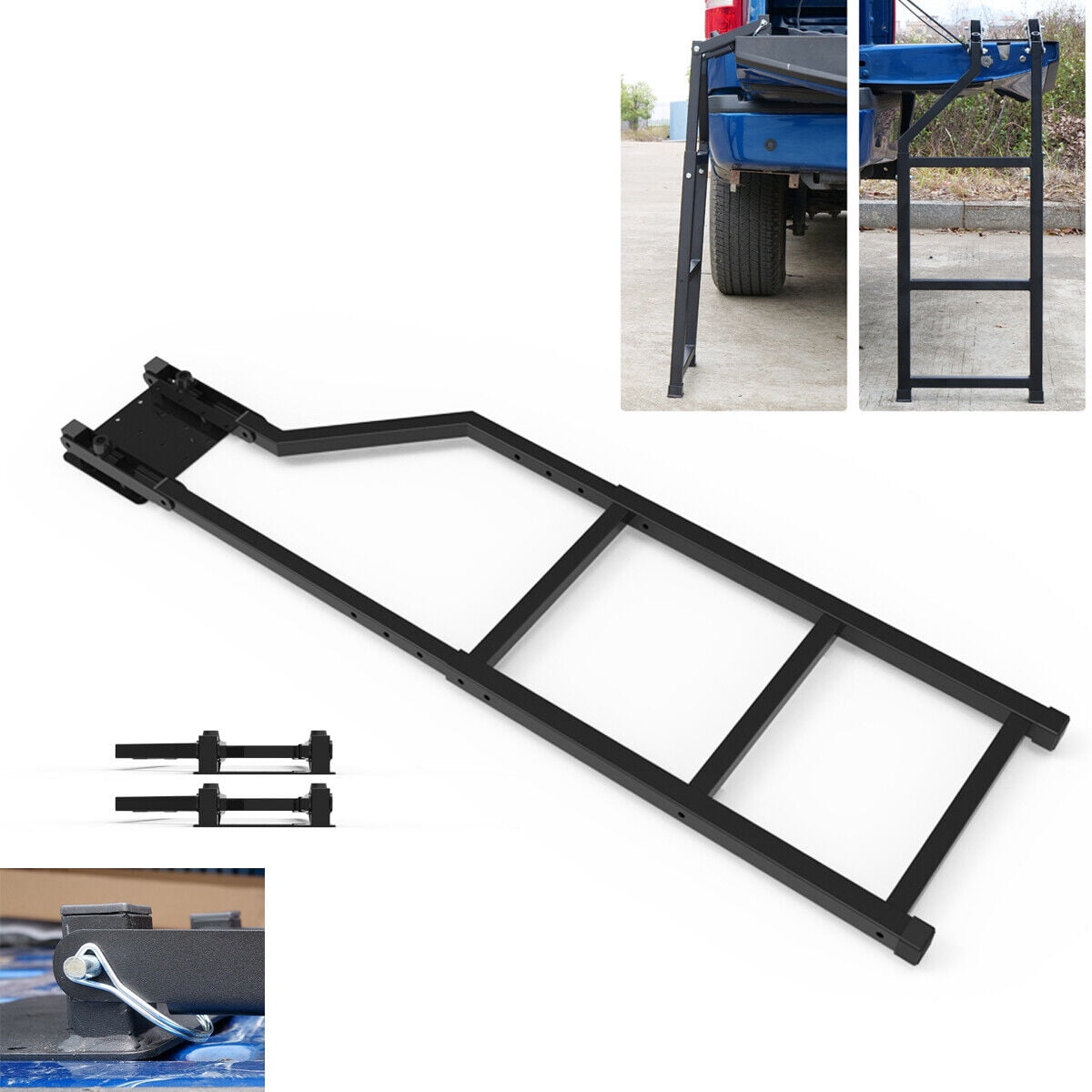 WOLFSTORM Universal Fit Tailgate Ladder Adjustable Rear Gate Step ...