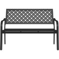 Grand Patio Modern Metal Bench, Black - Iron Exterior Garden Furniture ...