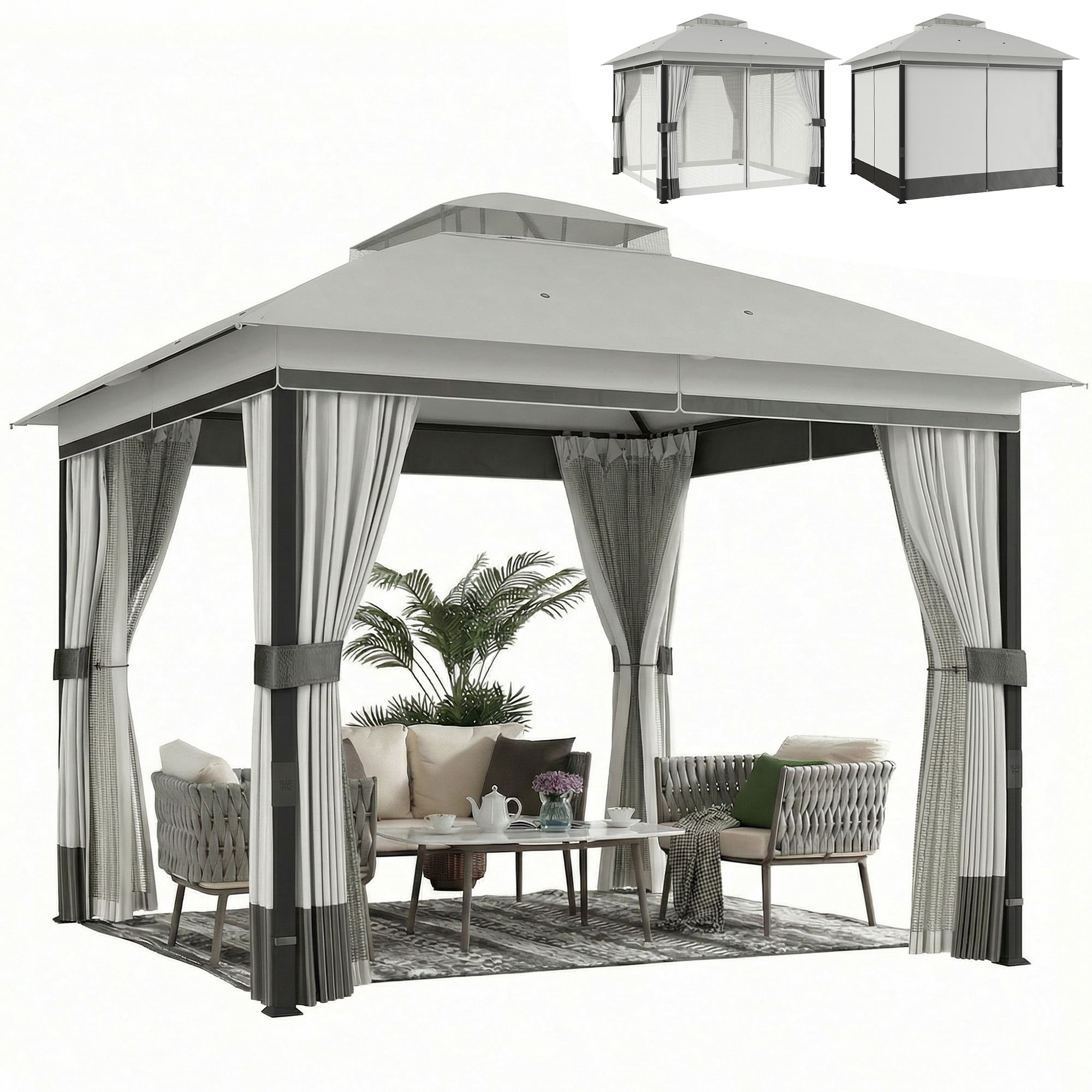 Click here for Outsunny 10 X 10 Patio Gazebo  Upf50+ Double Roof... prices