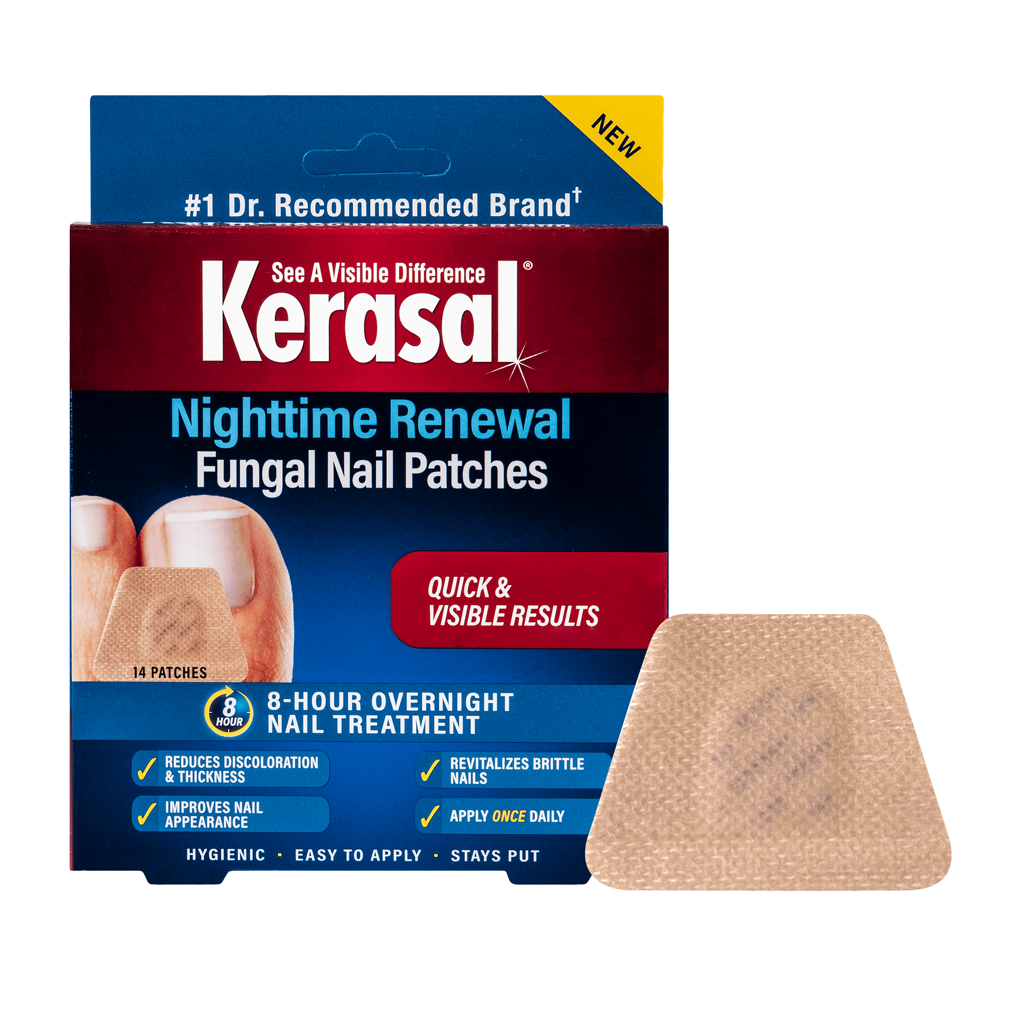Kerasal Fungal Nail Renewal Nighttime Pads Antifungal Treatment for Toe Toenail Restores Damaged Nails 14 Ct Walmart