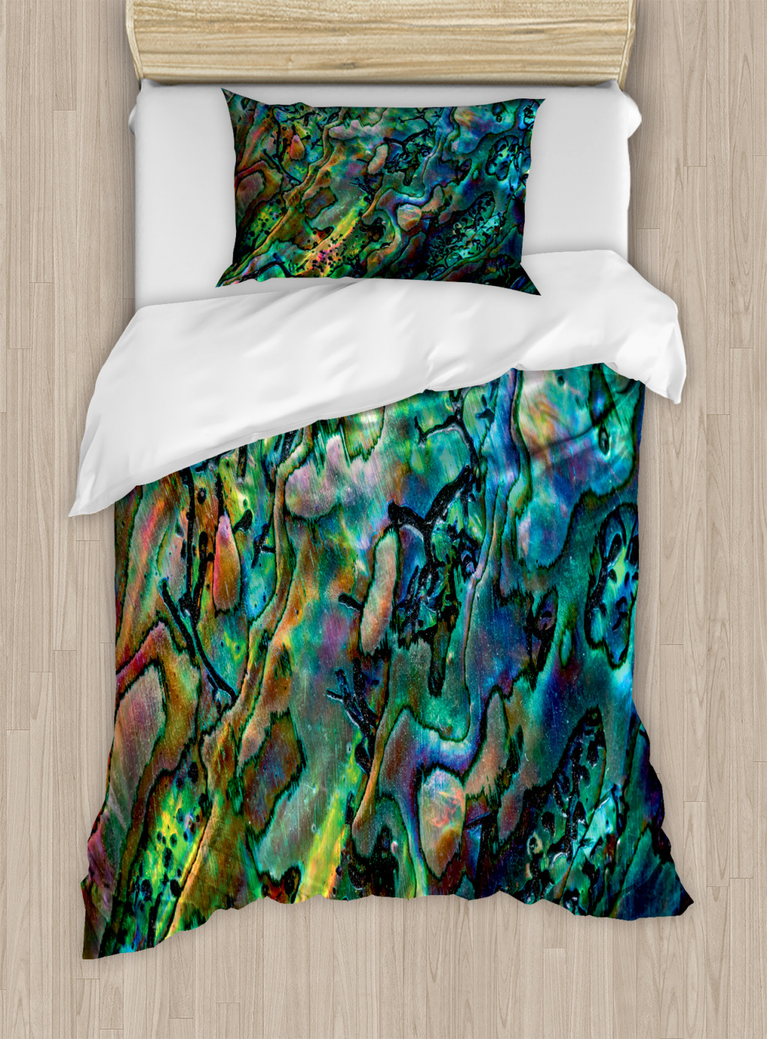 Shell Duvet Cover Set Twin Size, Haliotis of a Seashell Macro Photo ...