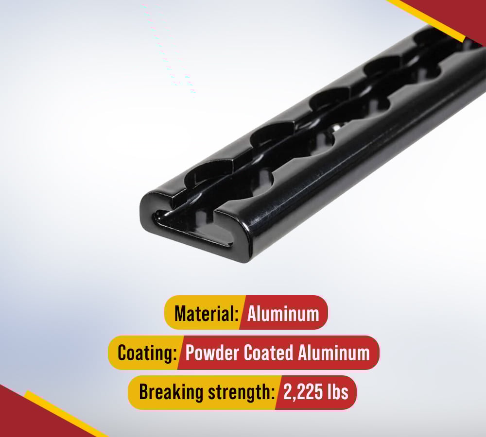 Heavy Duty Aluminum 2 Feet L-Track Black Powder Coated (4) and Stud ...
