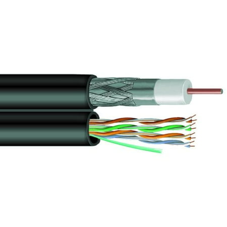 Vextra V6C5E Siamese RG6 Coaxial/Cat-5E Cable, 1,000', Black - Walmart.com