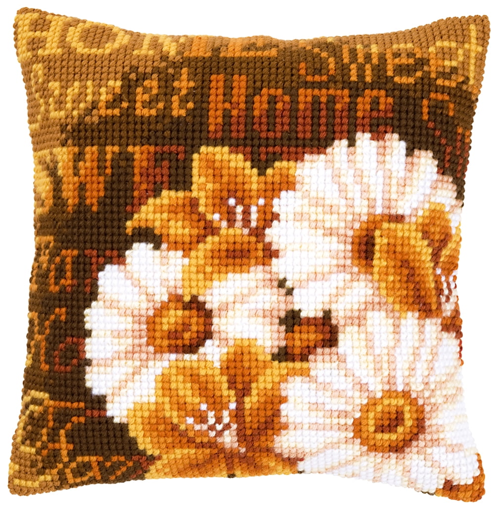 Vervaco Cross Stitch Cushion Kit Modern Daisies PN-0021706 - Walmart.com