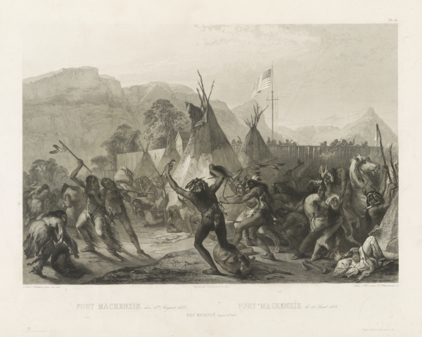 Print: Fort Mackenzie Den 28ten August 1833. Fort Mackenzie Le 28 Aout ...