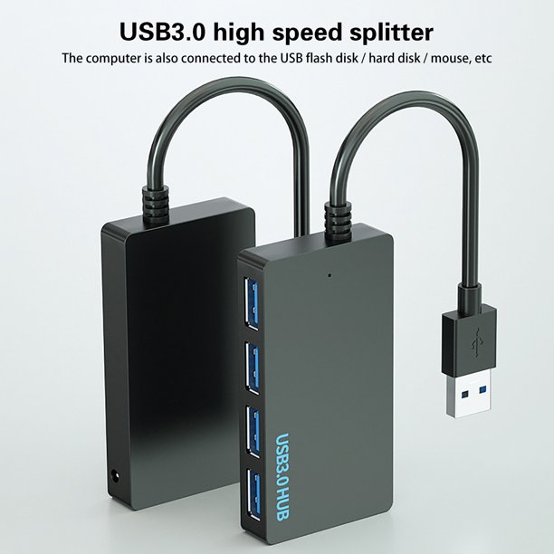 Mini concentrador USB, extensor de concentrador USB 3.0 de 4 puertos, estación adaptadora USB ...