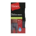 Hanes Men's Value Performance Stretch Boxer Brief Underwear, Black/Grey, 3-Pack - Walmart.com