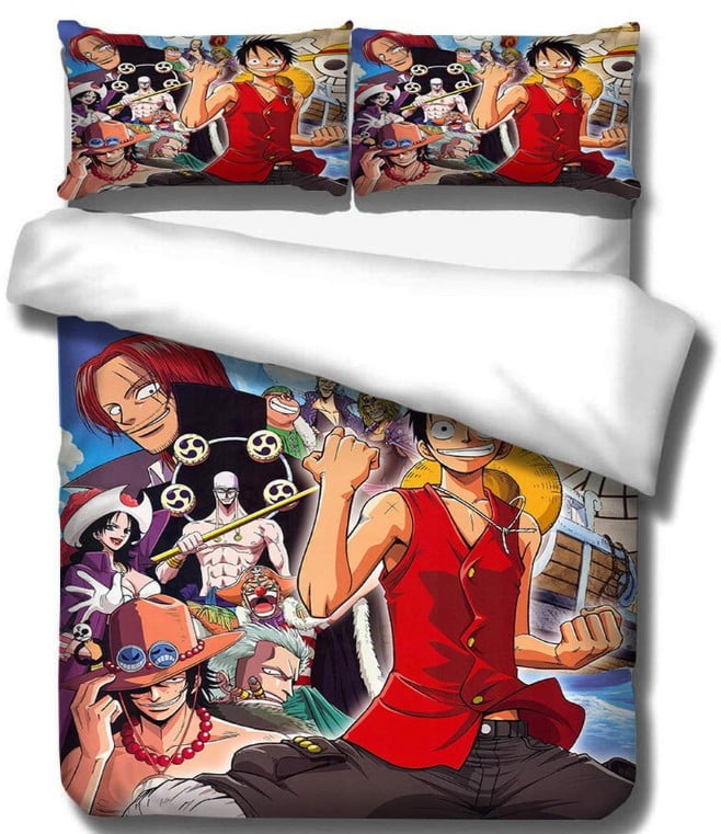 3D Printed Anime One Piece Luffy Bedding Sets Twin Size Cool Manga ...
