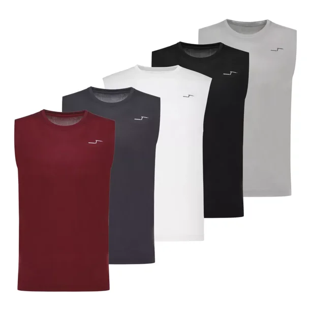 Paquete De 5 Playeras Deportivas Para Hombre Sin Manga Gym | Bodega ...