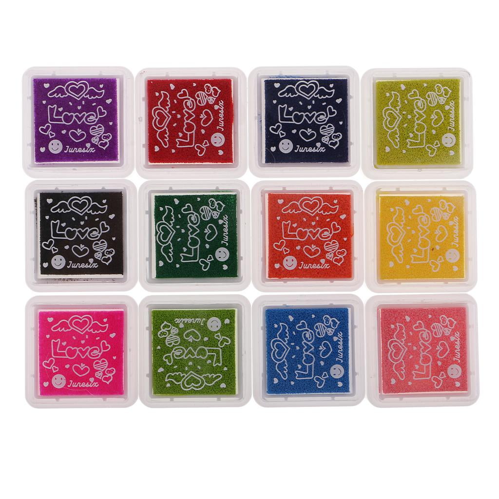 12 Colors Cute Ink Pad Stamps For Children Toys Gifts DIY Accessory ...
