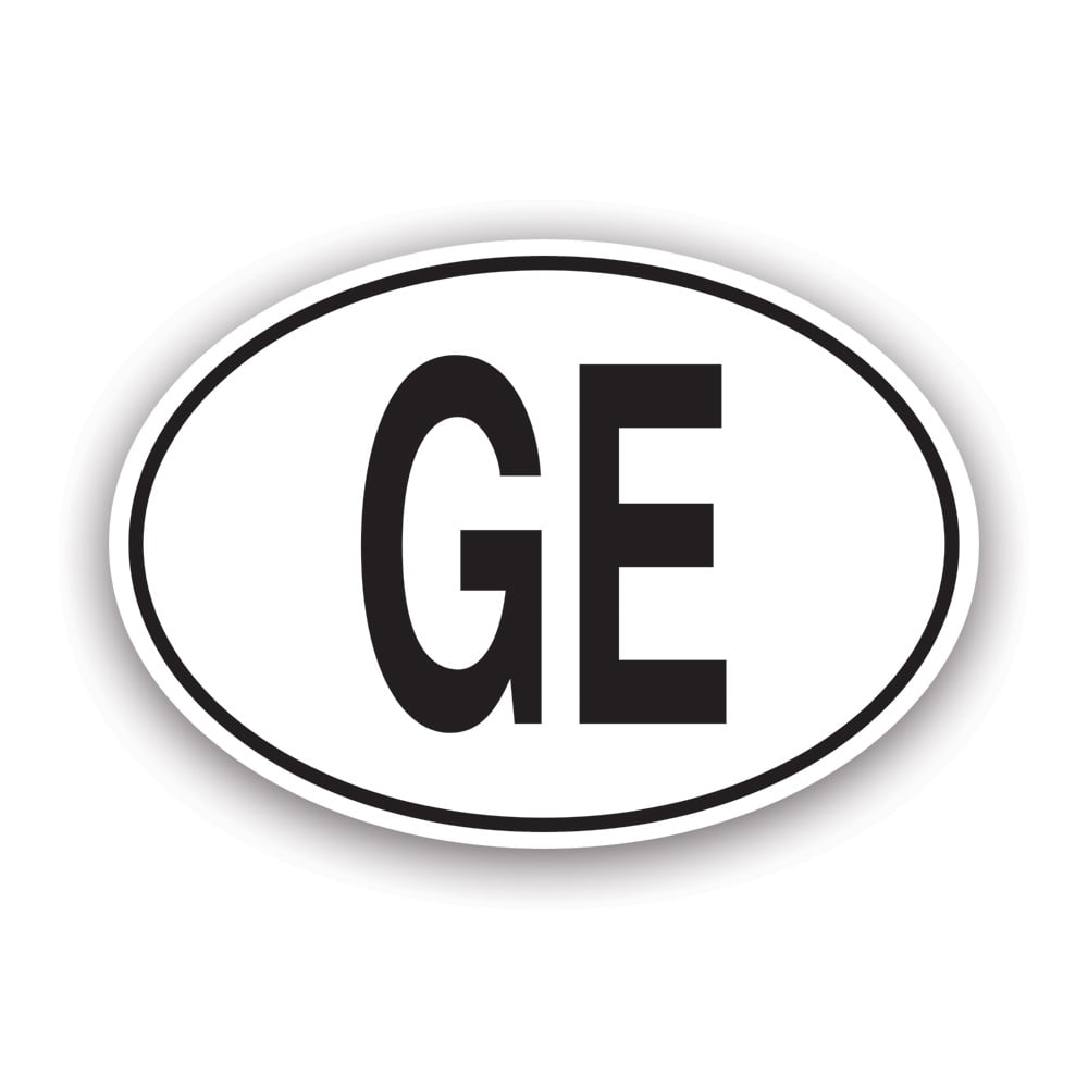 GE Georgia Country Code Oval Sticker Decal - Self Adhesive Vinyl ...