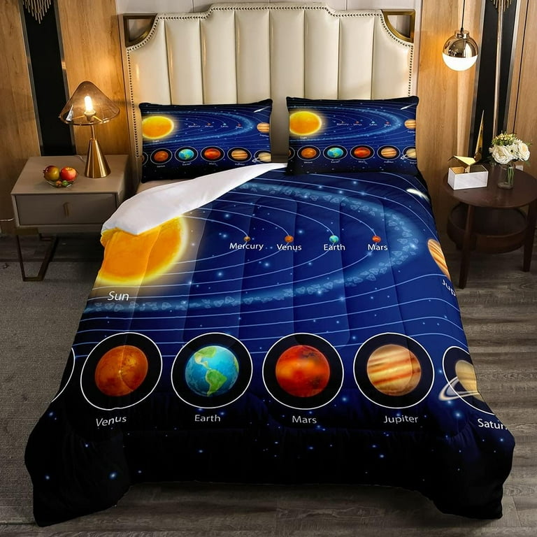 Solar System Room Decor Bedding