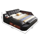 Multifunctional Queen Bed Frame, Upholstered Platform with Storage ...