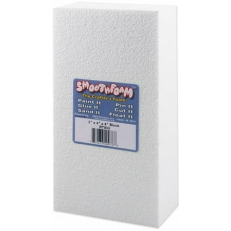 Smoothfoam 438683 Smooth Foam Block 2 in. x 4 in. x 8 in. 1-Pkg-White ...