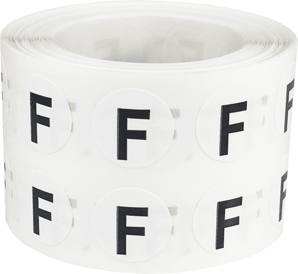 Letter F Inventory Labels .5 Inch Round Circle Dots 1,000 Adhesive ...