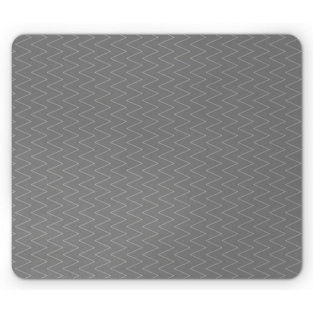 Geometric Mouse Pad, Black and White Thin Zigzag Lines Horizontally ...