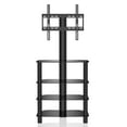 Fitueyes 54" 4-Tier Media Component TV Stand with Mount Audio Shelf and ...