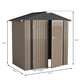 Devoko 4×6 ft.Patio Metal Shed, Lockable Garden Shed for Outdoor ...