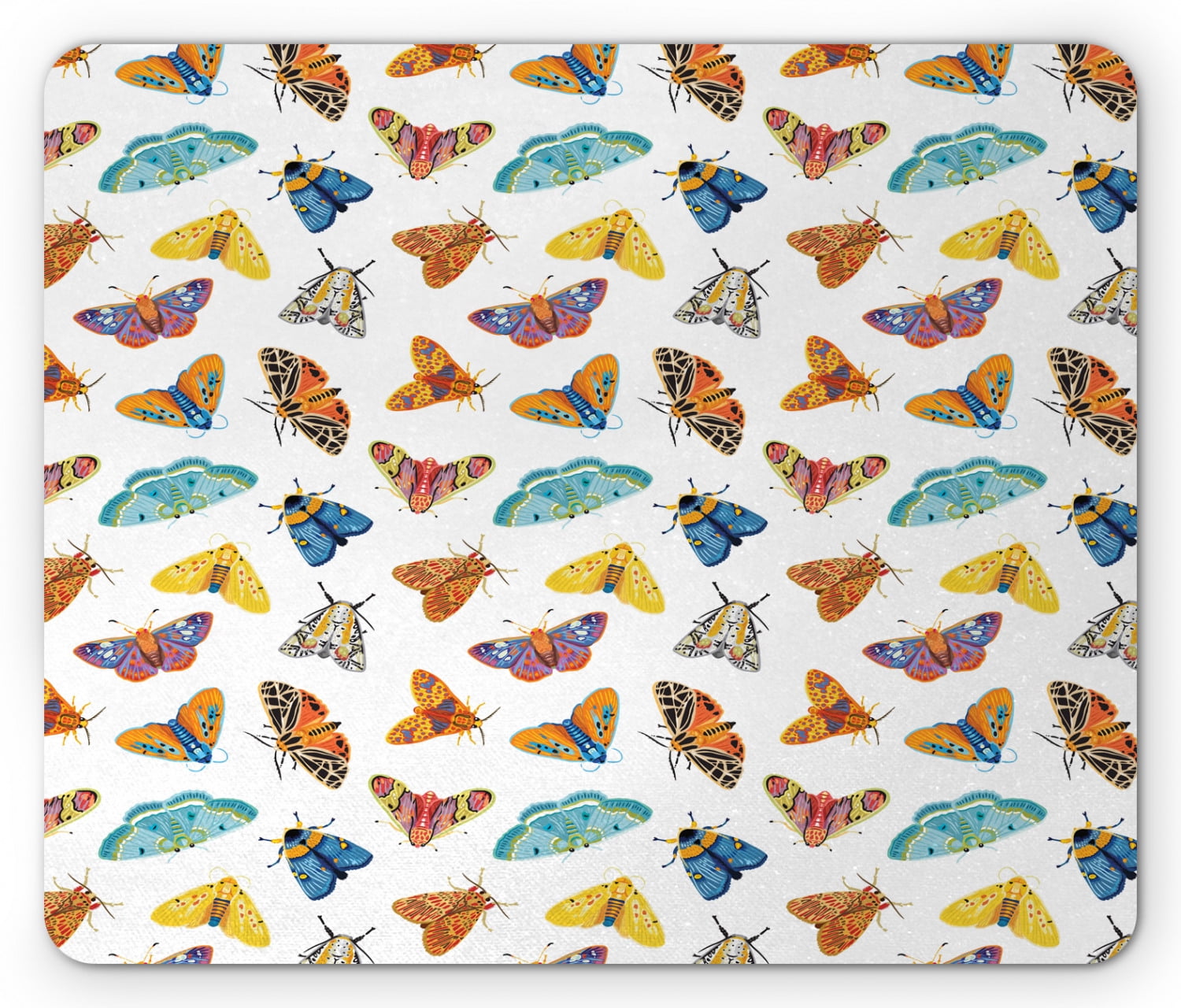 Butterflies Mouse Pad, Assortment of Colorful Beetles and Moths Flying ...
