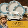Wanda June Home Texas Sunset 12-Piece Decorated Fine Ceramic Dinnerware ...