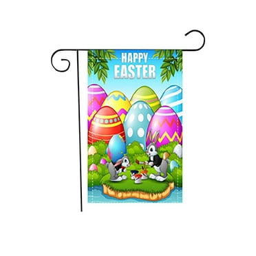 Toland Home Garden Easter Bunny Topiary Spring Easter Flag Double Sided ...