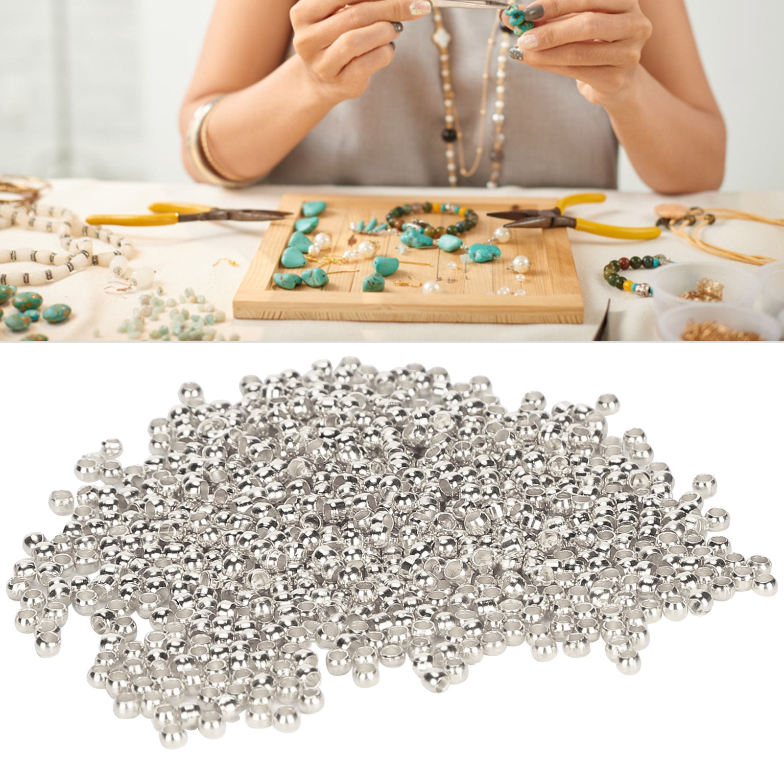 Click here for Zaqw 500pcs Crimp Beads Iron Round Spacer Beads Lo... prices
