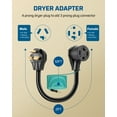 DEWENWILS 1.5 Ft Dryer Adapter Cord, 4 Prong to 3 Prong, 30 Amp 250V ...
