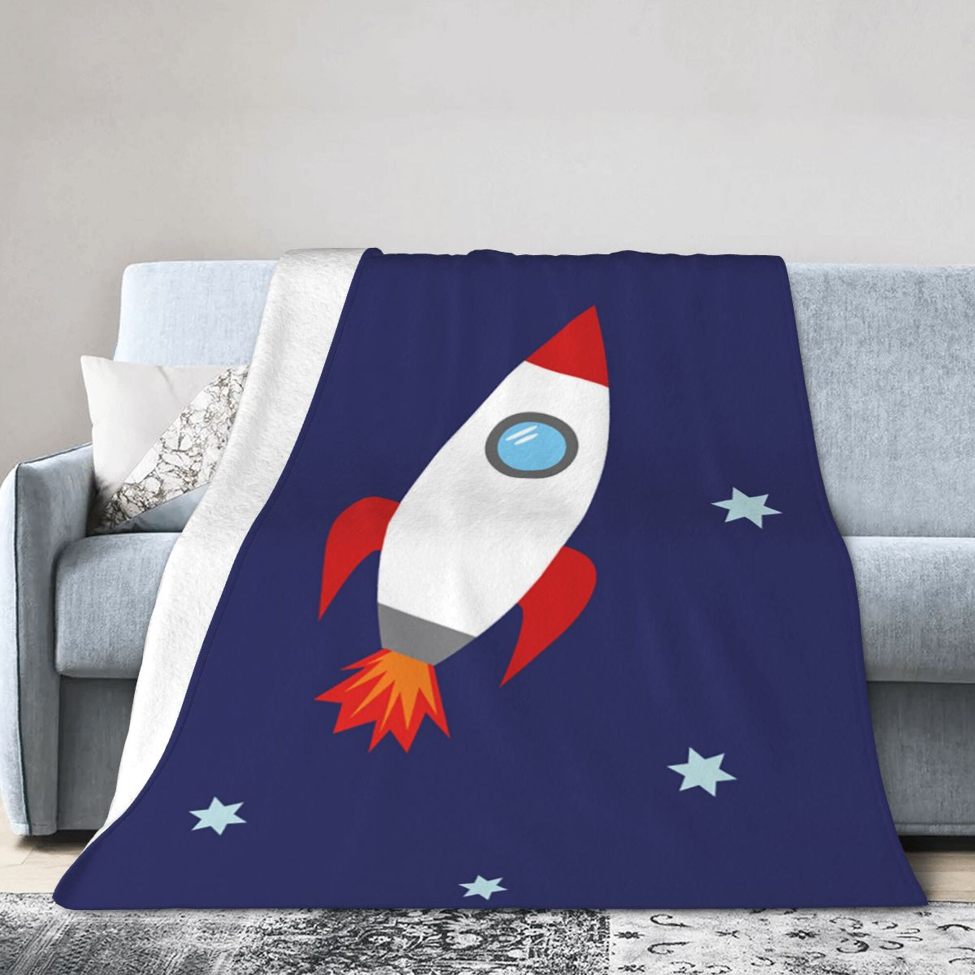 DouZhe Ultra-Soft Micro Fleece Lightweight Flannel Bed Blanket, Space ...