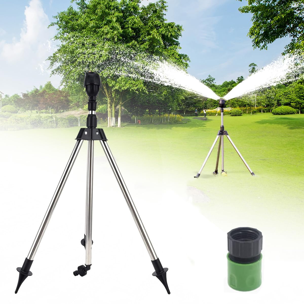 Click here for Yeacher Rotating Tripod Sprinkler  360 Degree Auto... prices