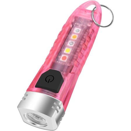 Mini 400LM LED Keychain Flashlight with Red and Blue UV Light - USB C ...