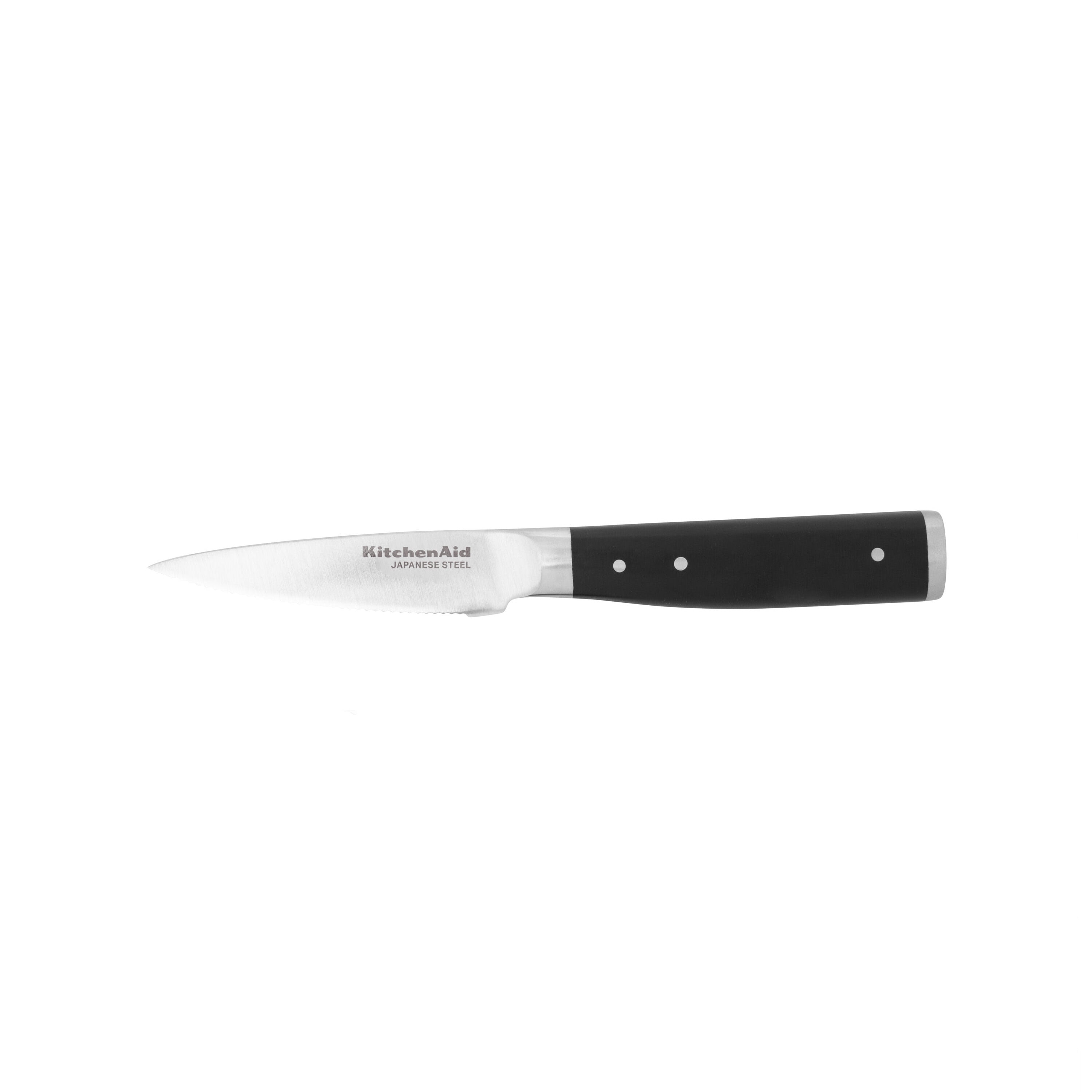 Kitchenaid Gourmet Forged Tripe-Rivet Serrated Paring Knife Set with ...