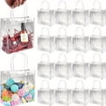 16-Pack Clear PVC Gift Bags with Handles, 8x8 Inch Reusable Tote Bags ...